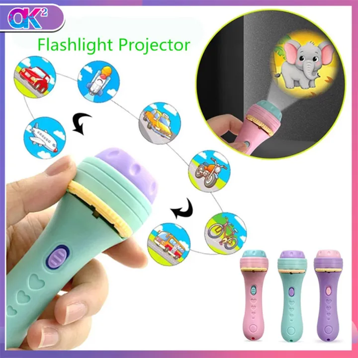 Mini Projector Torch Kids Flashlight Story Book Educational Light-Up ...