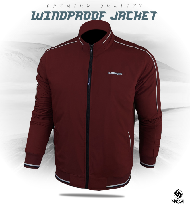 Maroon Color Double part air proof jacket | Daraz.com.bd