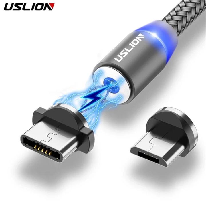USLION LED Magnetic USB Cable Fast Charging USB Type C Phone Cable ...