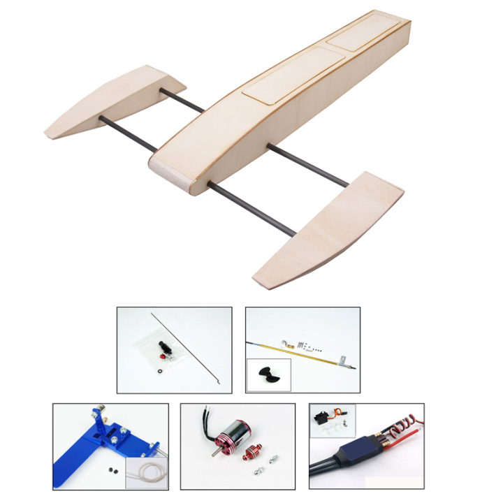 JDXHLAU RC Speed Boat Wooden Sponson Outrigger Shrimp Speed Boat Model ...