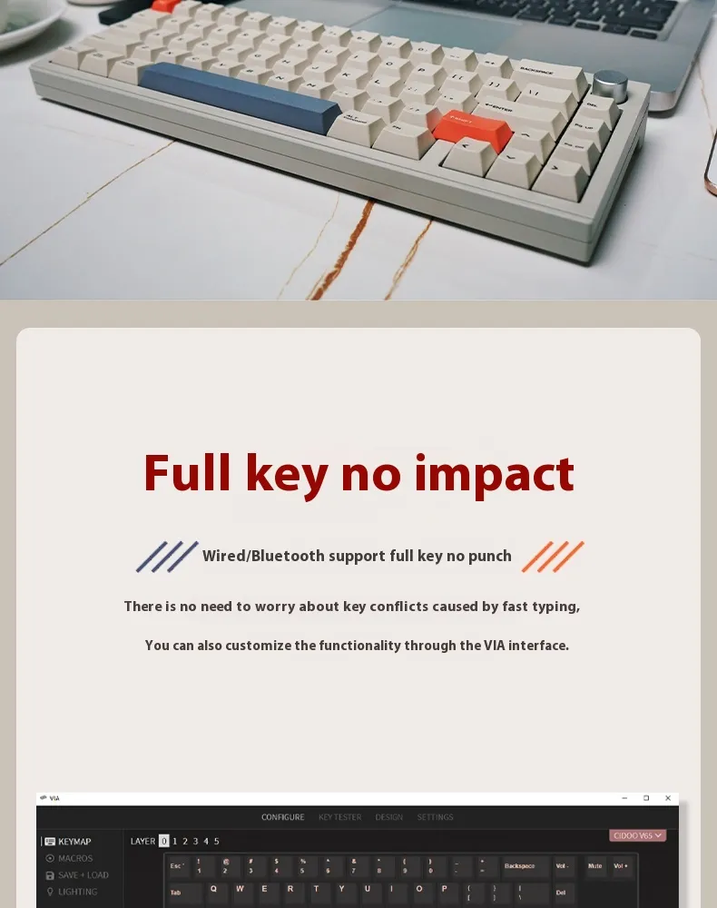 Cidoo V65 V2 Customized Gasket Aluminum Tuotuo Mechanical Keyboard ...