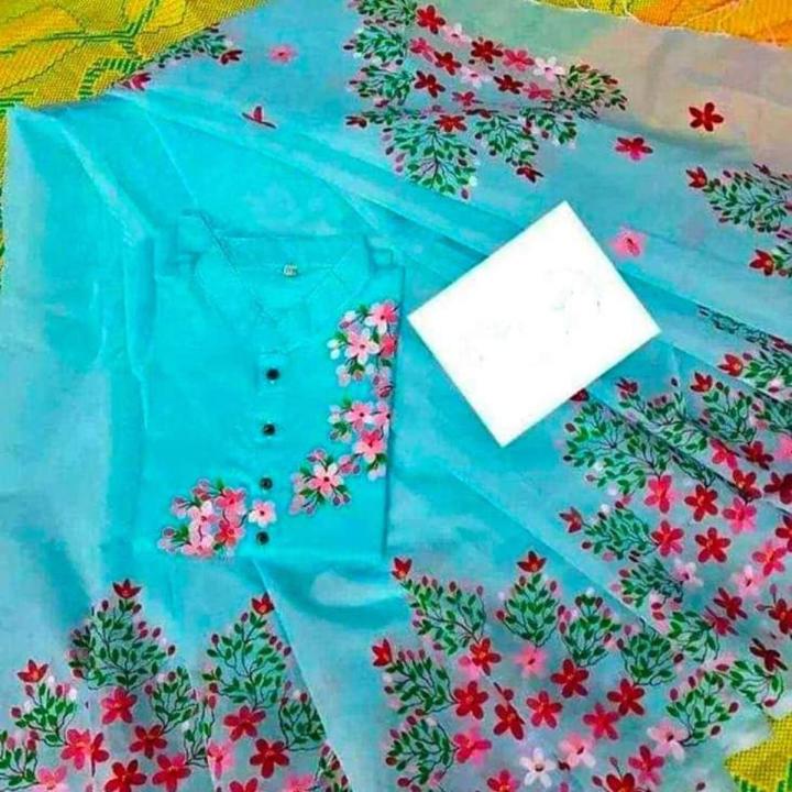 Half Silk Hand Print Saree And Panjabi Couple Set (Saree & Panjabi ...