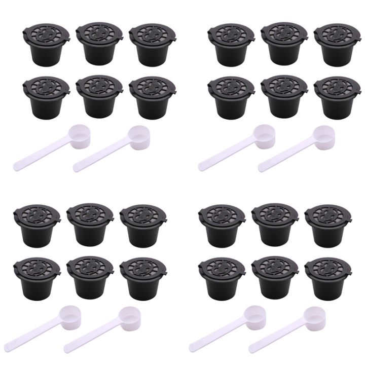 24 Pcs Refillable Reusable Espresso Capsule for Coffee Machine Reusable ...
