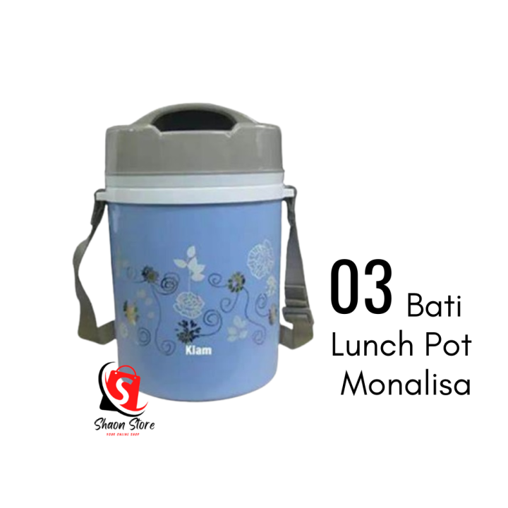 3 Bati Steel Lunch Pot/Hot Tiffin Carrier/Tiffin Box/Tiffin Bati/Lunch ...