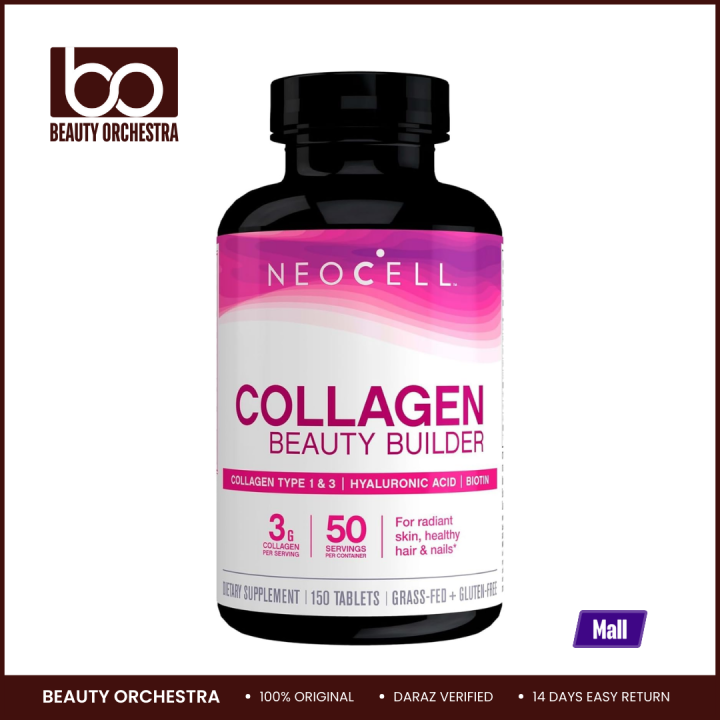 NeoCell Collagen Beauty Builder With Hyaluronic Acid - 150 Tablets ...