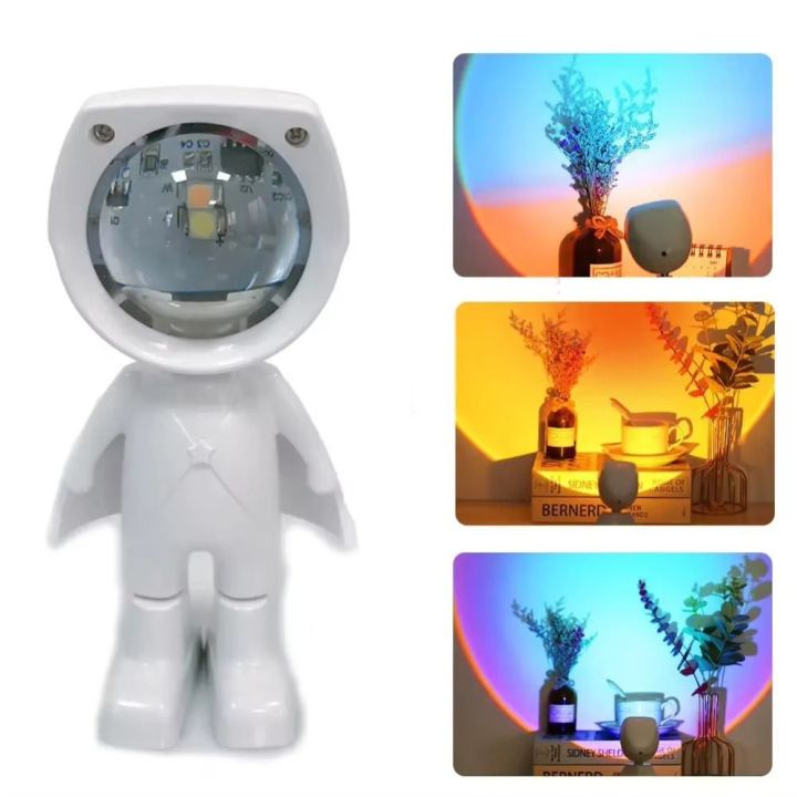 New Astronaut LED Projector Lamp 360 Degree Rotation Rose Rainbow ...