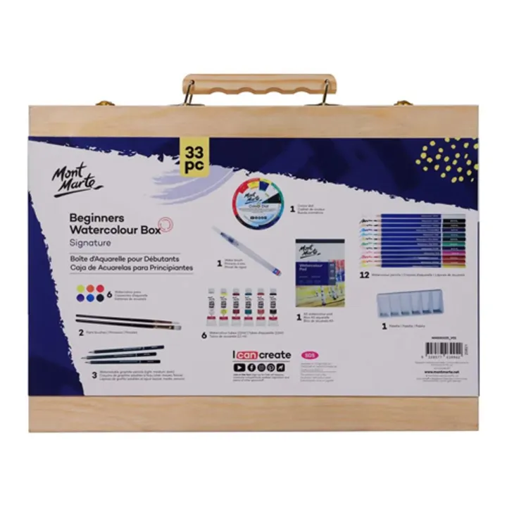 Mont marte Beginners Watercolour Box Signature 33pc | Daraz.com.bd
