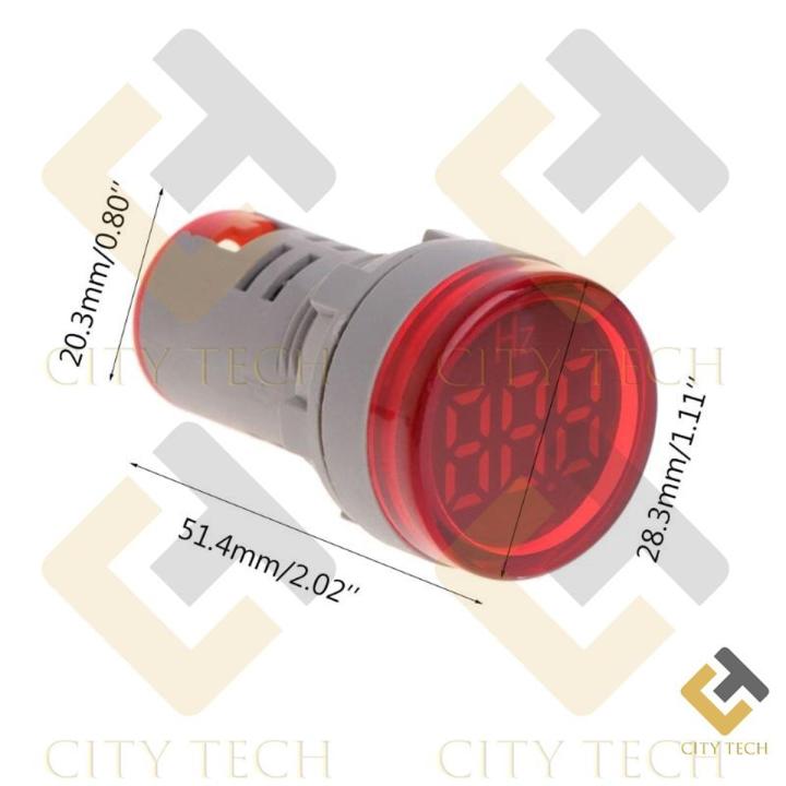 22mm Round AC-220v Frequency Table Meter With LED Indicator Light Lamp ...