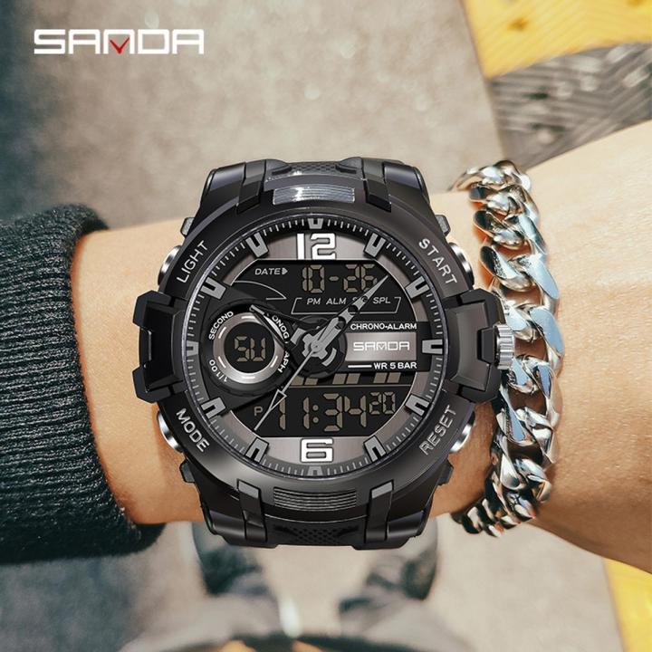 SANDA New Men's Casual Sports Waterproof Fashion Trend Cool Watch ...