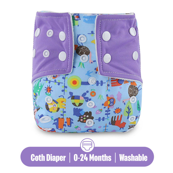 Washable Printed Adjustable Diaper Pant For 2-22 Kgs Baby (With 1 Piece ...