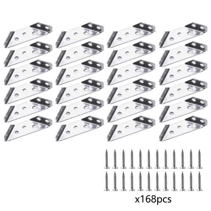 12/24PCS Stainless Steel Corner Bracket Furniture Corner Connector ...