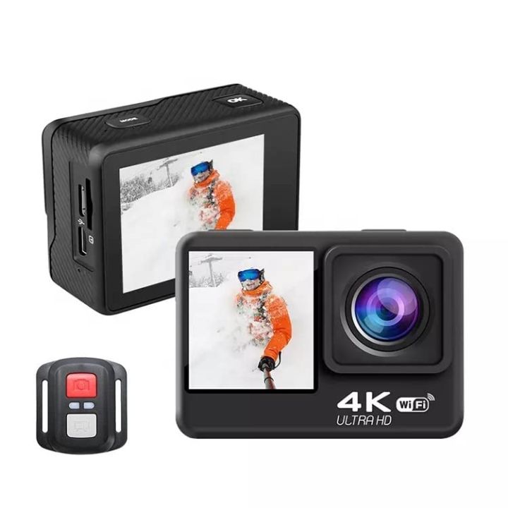 Ausek Q60AR 4K Ultra HD Touch Dual Screen Selfie-Time Action Camera ...