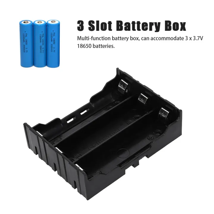 3 chamber ABS 18650 Battery Holder Storage Box Case With Hard Pin ...