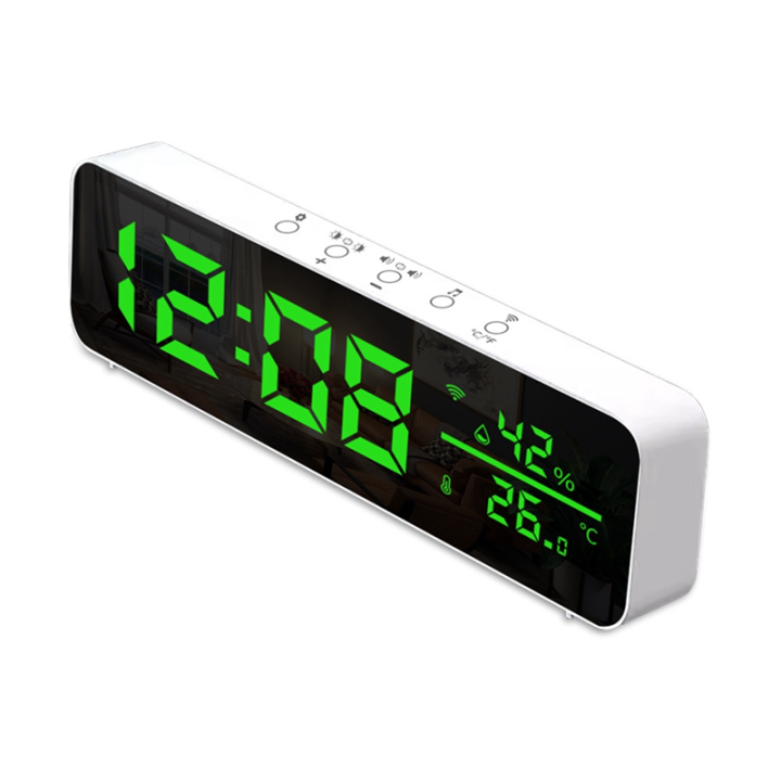 NAMUNY Tuya Wifi Temperature and Humidity Alarm Clock Multi-Function LED Digital Clock for ...