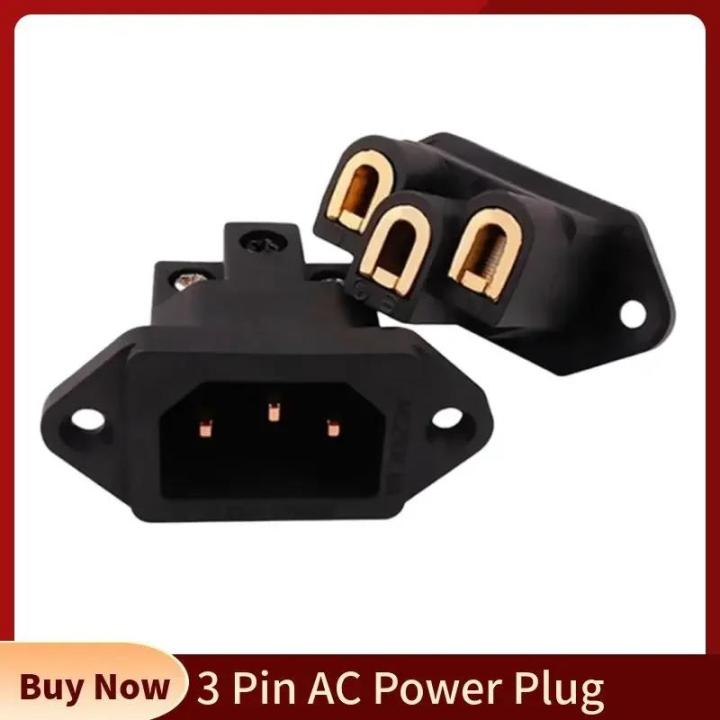 3 Pin AC Power Plug Connector IEC Inlet Socket Consumer Electronics DIY ...