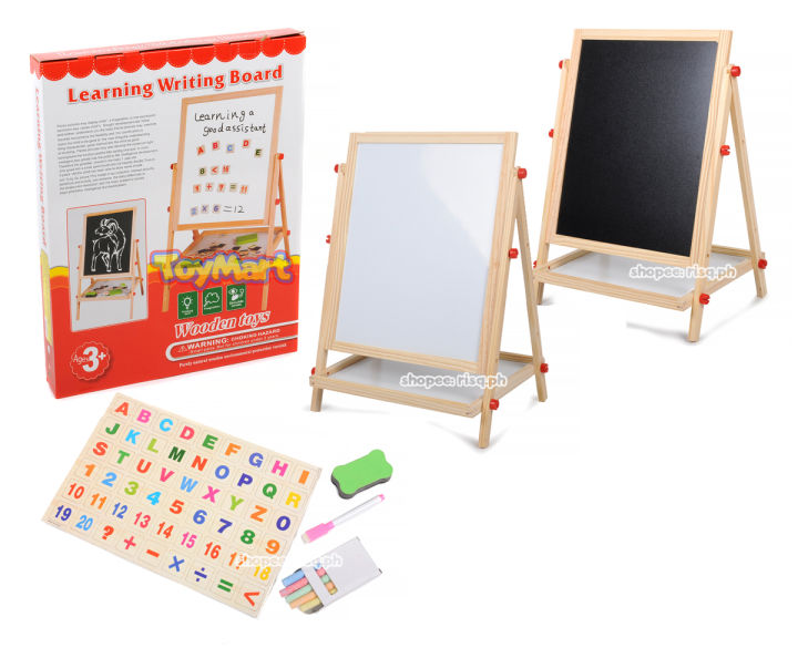 2 In 1 Wooden Black &White Learning Writing Board | Daraz.com.bd