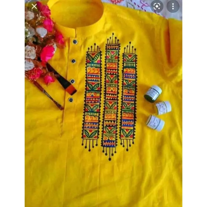 Customized Khadi Panjabi Hand Paint Design For Men's | Daraz.com.bd