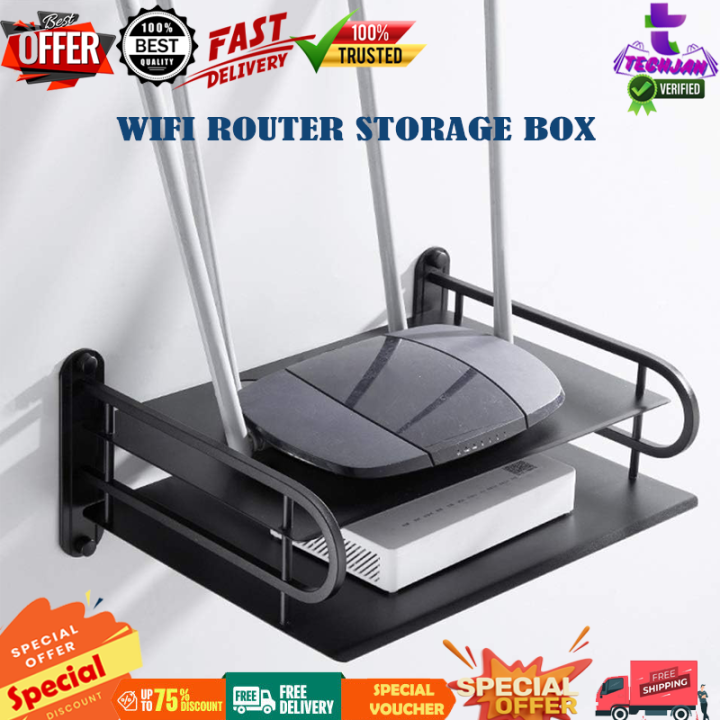 Router Storage Wifi Router Storage Box Black Metal Router Stand | Daraz ...
