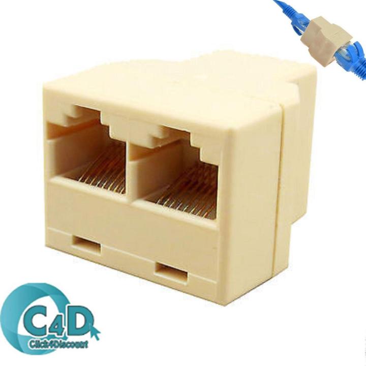 RJ45 Ethernet LAN Network Y Splitter 2 Way Adapter 3 Port Coupler /Pack ...