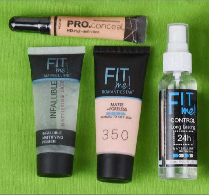 4 in 1 Makeup combo set (Foundation,concealer,primer,setting spray ...