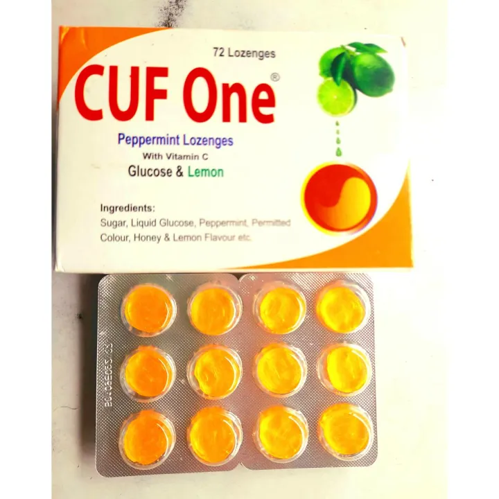 Cuf One Peppermint Lozenges with Vitamin C (1Box 72 Pcs) | Daraz.com.bd