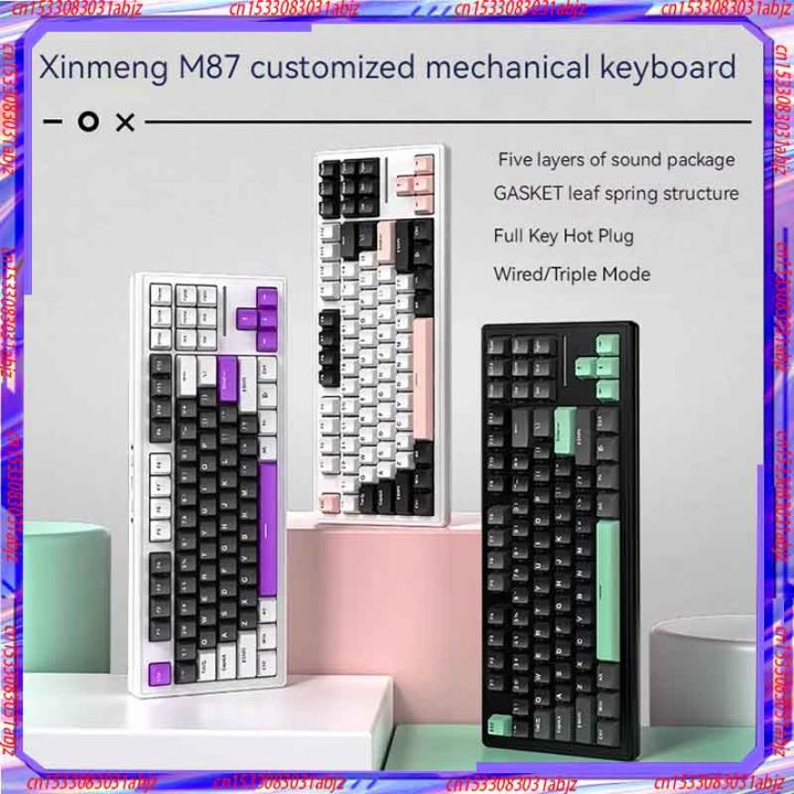 Xinmeng M87 Hot Swap Mechanical Keyboard Three-Mode Wireless Wired Rgb ...