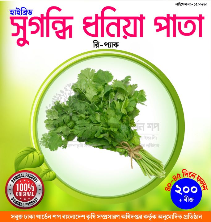 Deshi Dhoniya Pata Bij 200+ Seeds Re-Pack | Daraz.com.bd