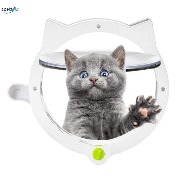 Microchip Cat Flap Closer Pets Black Rotary 4-Way-Locking Cat Flap ...