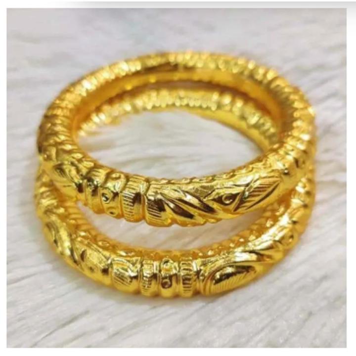 Gold Plated Bangles 2 pics set (bala) - Golden | Daraz.com.bd
