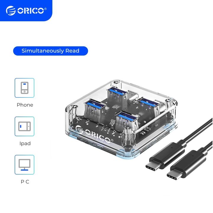 ORICO Transparent Usb C Hub 4 Port Expansion With Power Supply ...