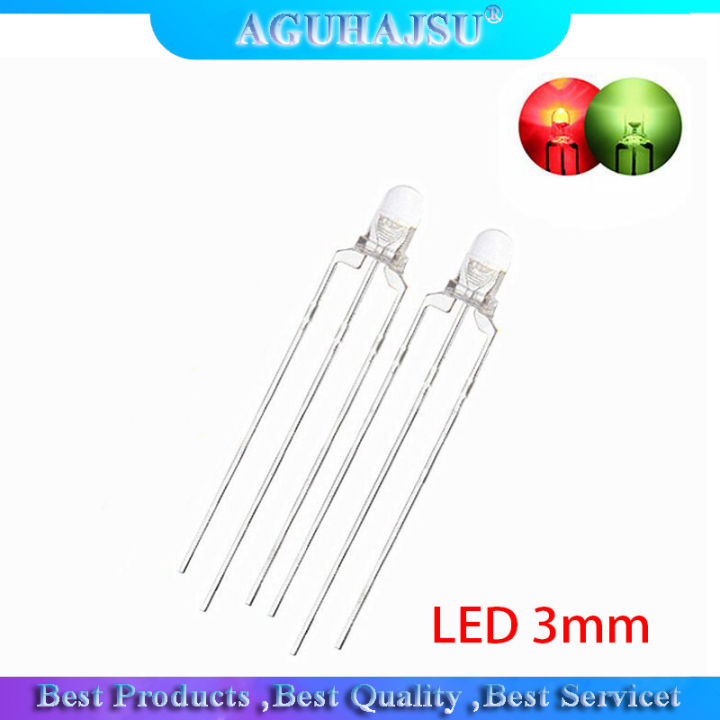 【On Sale】 100pcs LED 3mm Round Diffused Red Green two Color Common ...