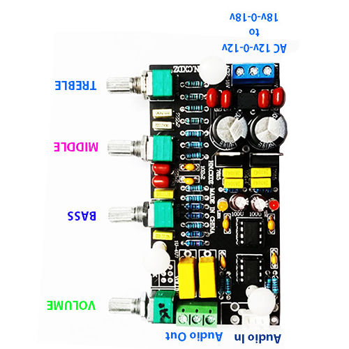 LOW NOISE PRE AMPLIFIER NE5532 STEREO TONE CONTROL BOARD TREBLE ...