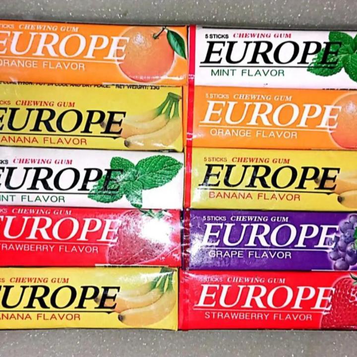 Europe Chewing Gum Mix Flavor 10 Box (5 Sticks Per Box) | Daraz.com.bd