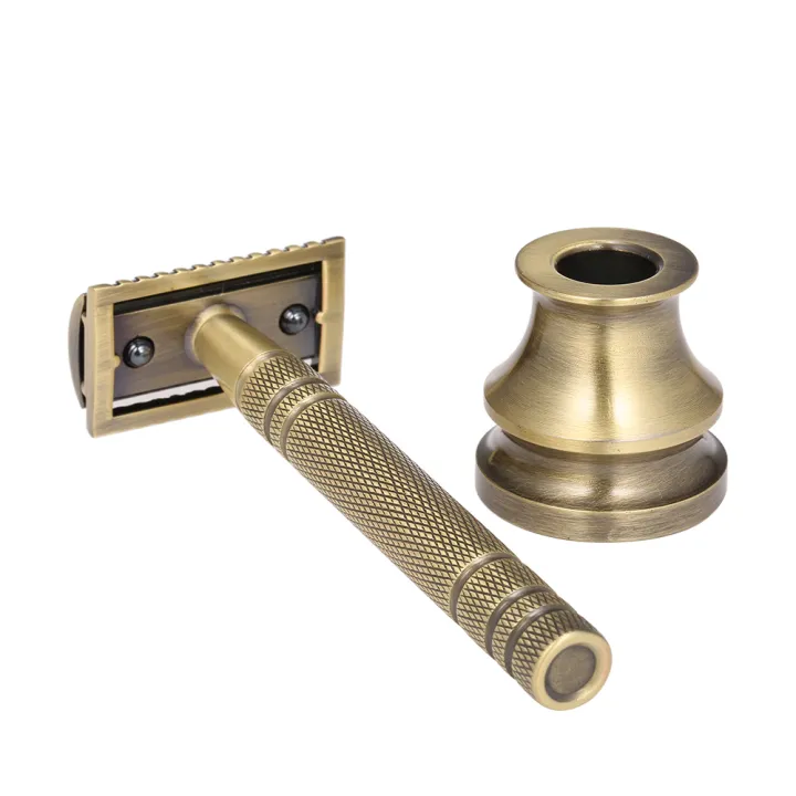 Metal Razor Shaving Kit Double Edge Safety Razor with Stand Manual ...