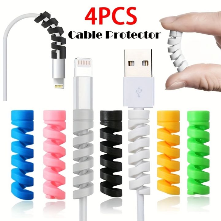 4pcs Spiral Data Cable Protective Cover Suction Cup Is Suitable for The ...