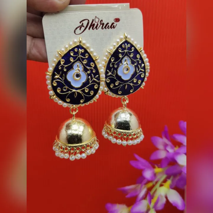 Traditional earrings with Mina work for women and girls | Daraz.com.bd