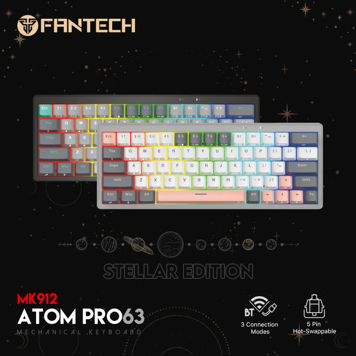 FANTECH MK912 ATOM PRO63 RGB Mechanical Gaming Keyboard Mercury Black ...