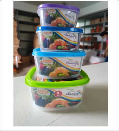 Plastic Box 4 pcs Set - Multicolor | Daraz.com.bd