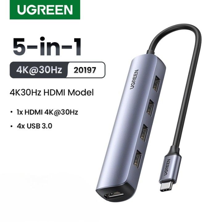 UGREEN USB C Hub 5 in 1 Dongle USB-C to HDMI Multiport Adapter Type C ...