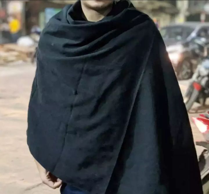 Solid Black colour shwal Chador for men | Daraz.com.bd