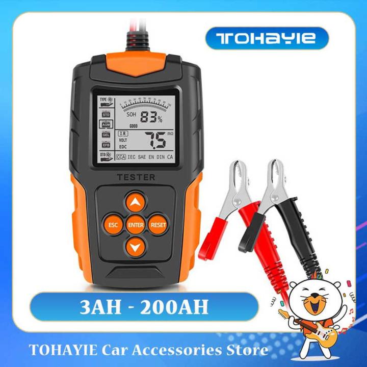 TOHAYIE 12V/24V Car Bat-tery Tester Bat-tery Analyzer Test Tool Digital ...