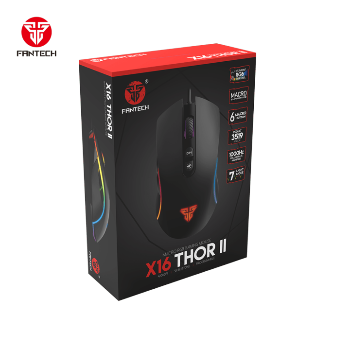 FANTECH X16 Gaming Mouse 4200 DPI Adjustable Optical Cable Mouse 6 ...
