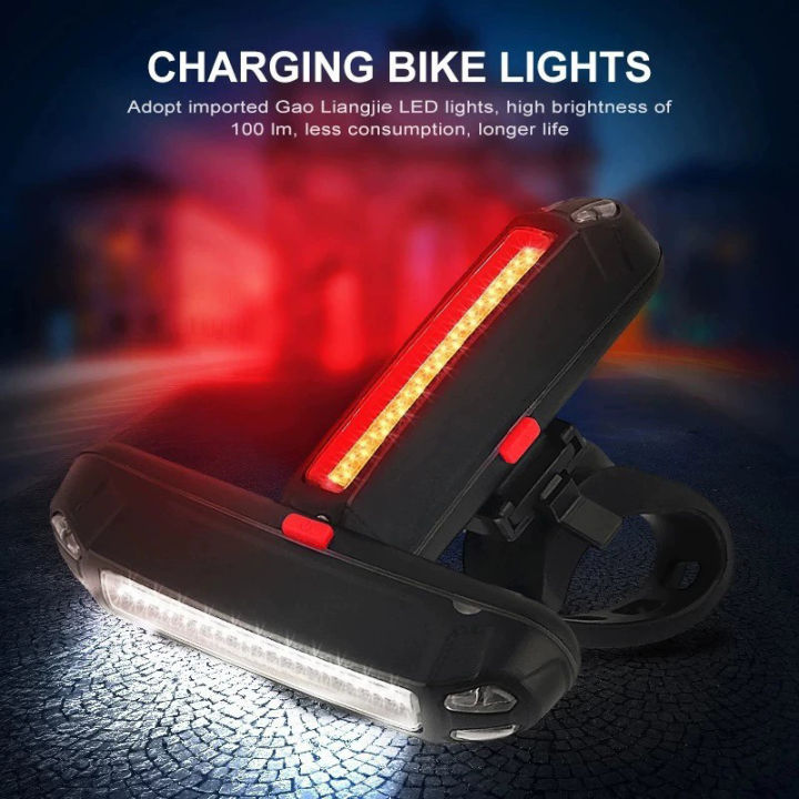 Ultra Bright Bike Tail Light USB Rechargeable Bicycle LED Rear Lamp For ...