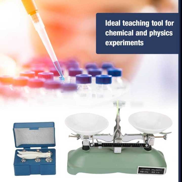Lab Mechanical Balance Scale 200g/0.2g Tray with Weights Chemical ...