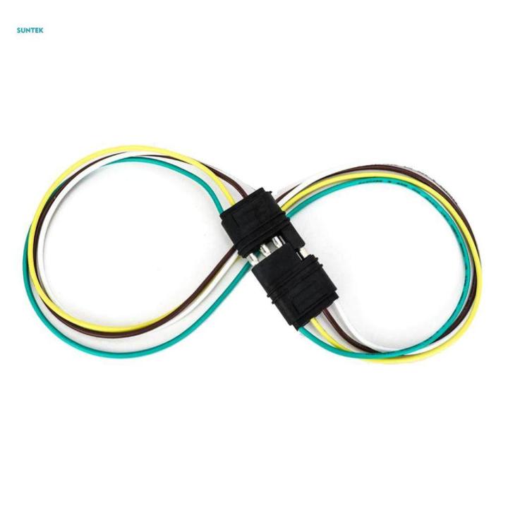 2x4-Pin Plug Trailer Light Wiring Harness Extension Flat 24'' Wire ...