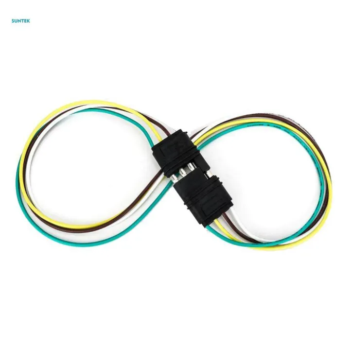 2x4-Pin Plug Trailer Light Wiring Harness Extension Flat 24'' Wire ...
