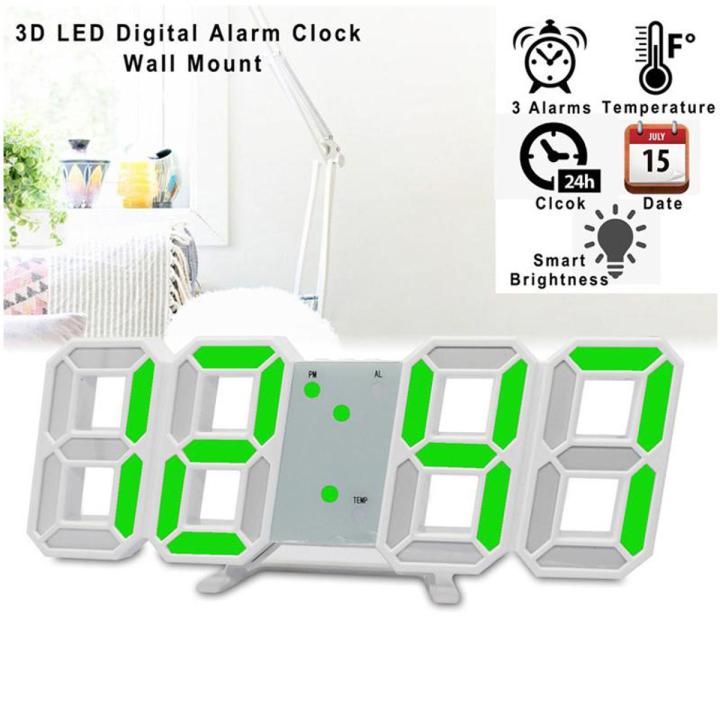 3D LED Digital Clock Electronic Table Clock Alarm Clock Wall Glowing Hanging Clocks | Daraz.com.bd
