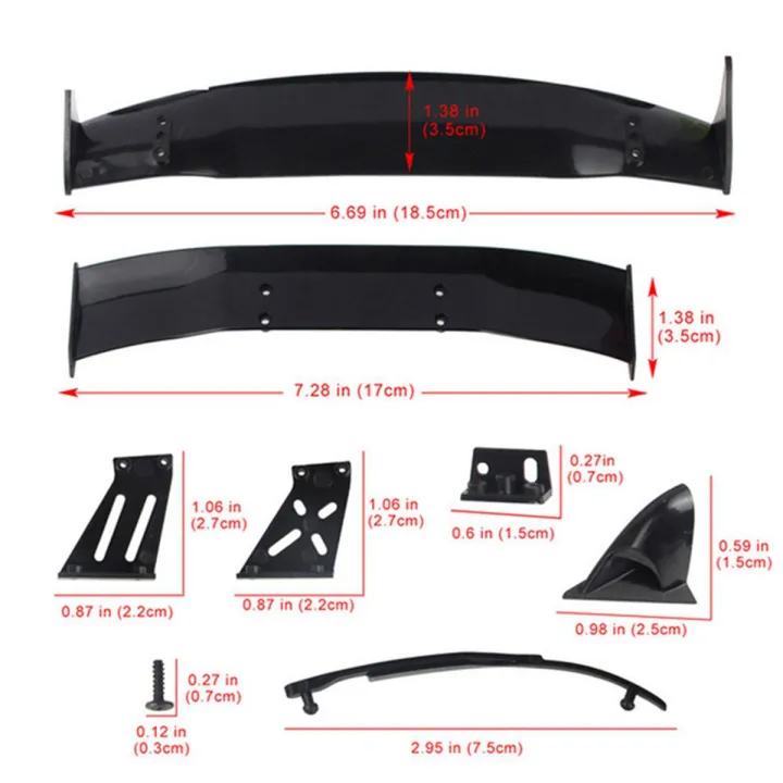 【Funny Bunny Toy Store】2X 1/10 Racing Drift Car Rear Wings Road Body ...