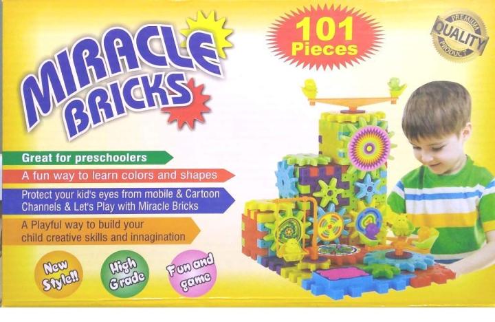 Miracle bricks 101 pieces interlocking learning blocks motorized ...