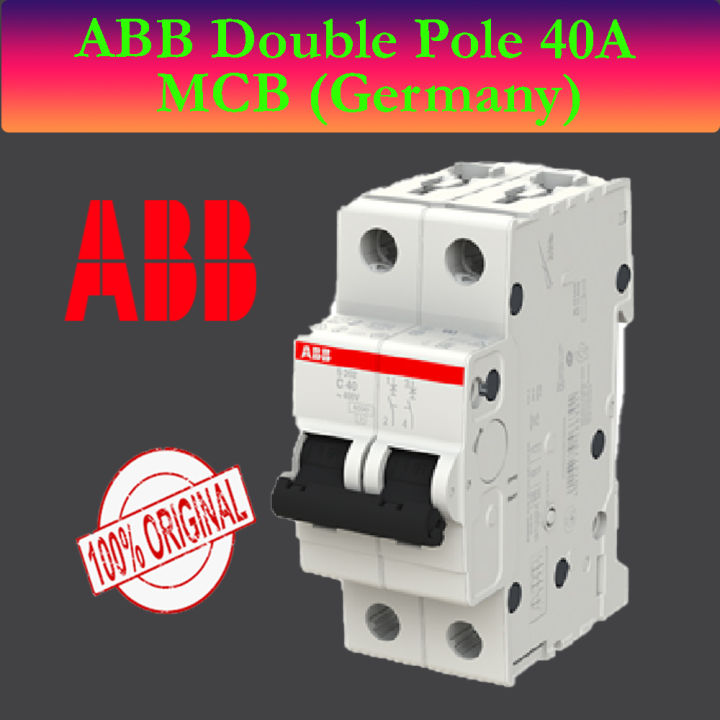 ABB Double Pole 40A MCB Circuit Breaker Breaking Capacity 6kA Germany ...
